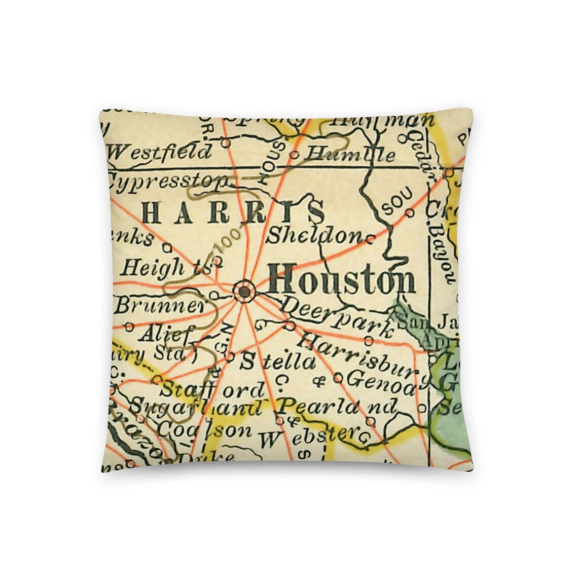 Texas Map Pillow / Houston TX Throw Pillow / State City Maps Home Decor ...