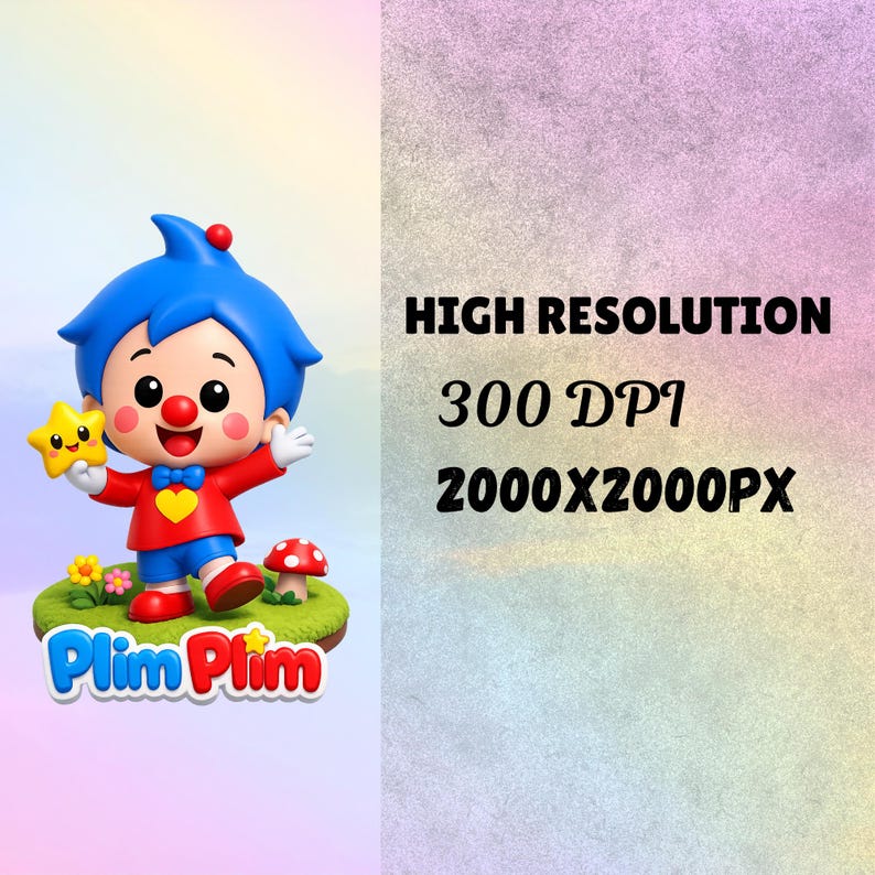 Flying Clown Clipart | Kids Birthday Party Decor (PNG JPG Instant ...
