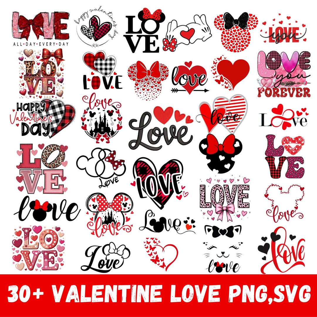 Valentine's Day Love Clipart | PNG SVG Bundle (digital Download) - Etsy