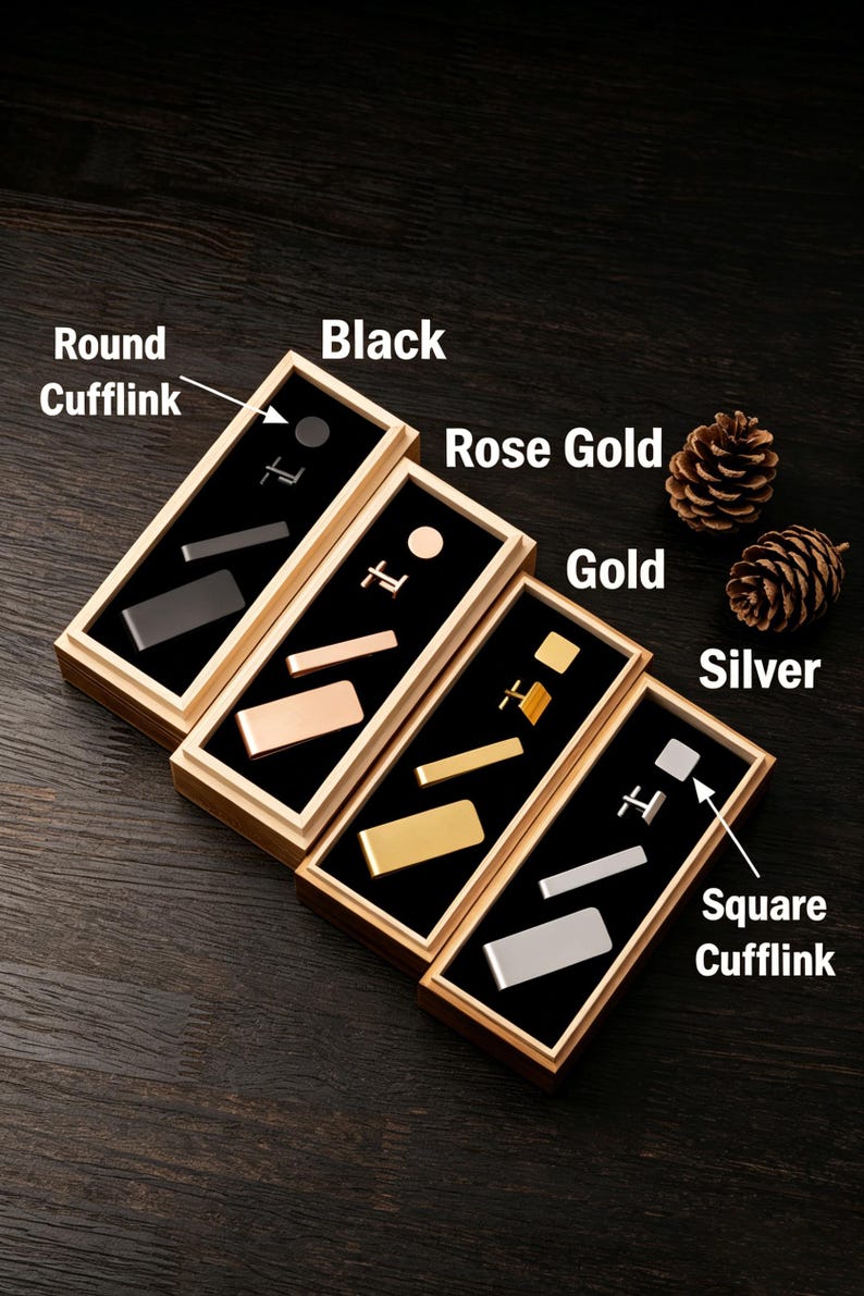Personalized Groomsmen Gift Set, Custom Engraved Cufflinks, Money Clip ...