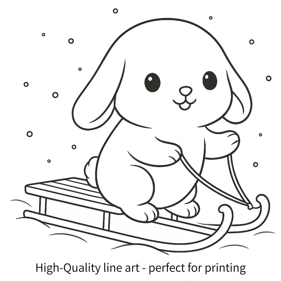 Christmas Bunny Coloring Pages, Printable A4 Sheets (digital Download ...