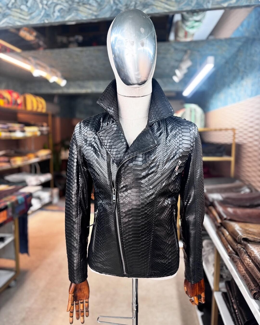 Genuine Black Python Men Jacket : Formal and Casual Snakeskin Fashion ...