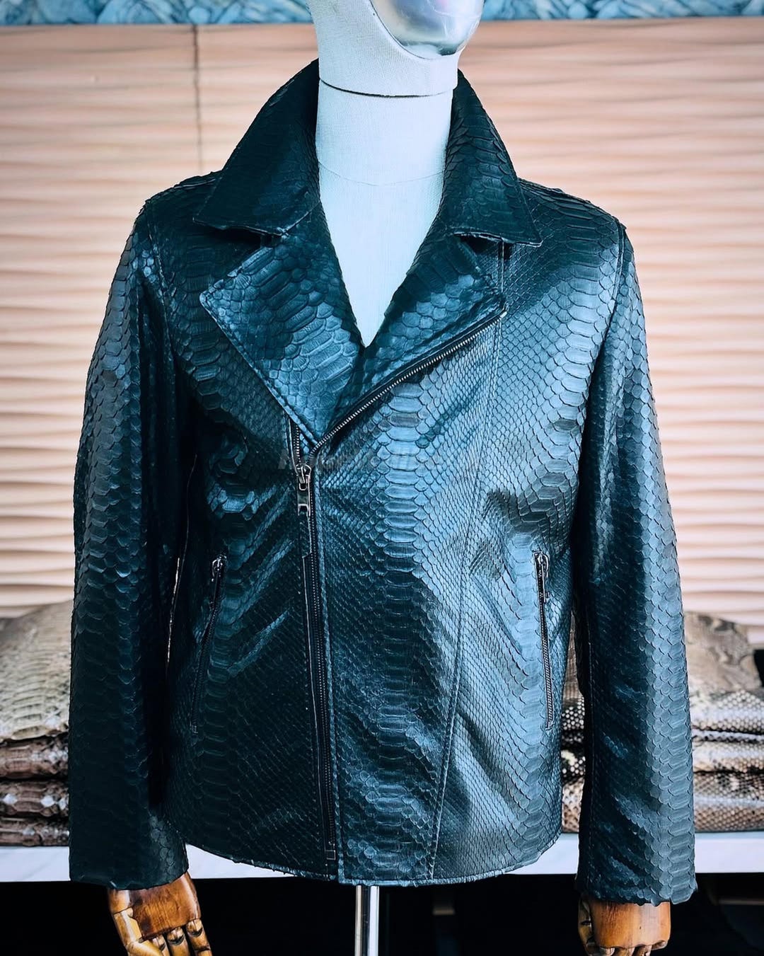 Genuine Black Python Men Jacket : Formal and Casual Snakeskin Fashion ...