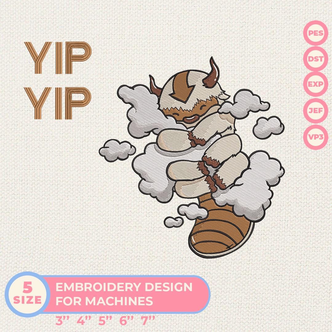 Appa Stickdatei, Fliegender Bison Anime Stitch,Avatar The Last ...