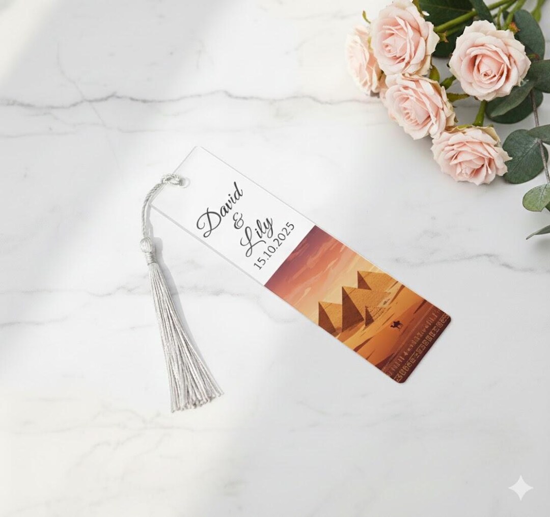 Personalized Desert Acrylic Bookmark – Custom Names & Date Clear ...