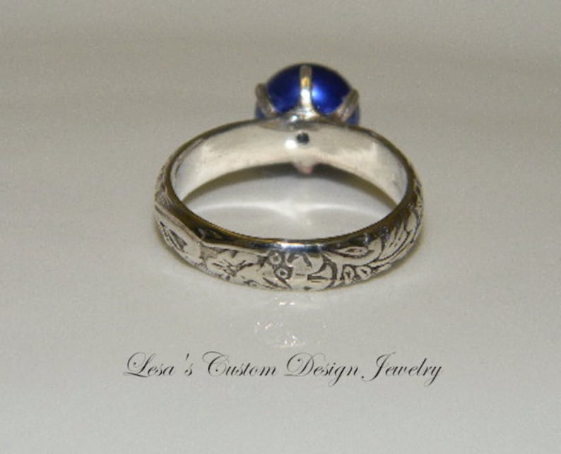 Art Deco Royal Blue Pearl Ring - Etsy