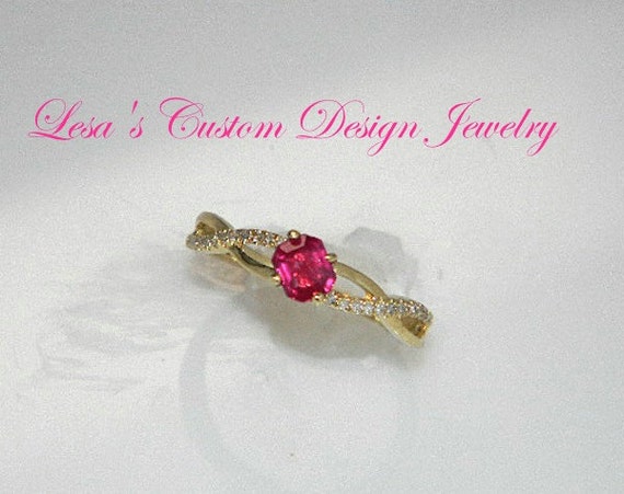 Natural Ruby Diamond 10kt gold Ring | Etsy