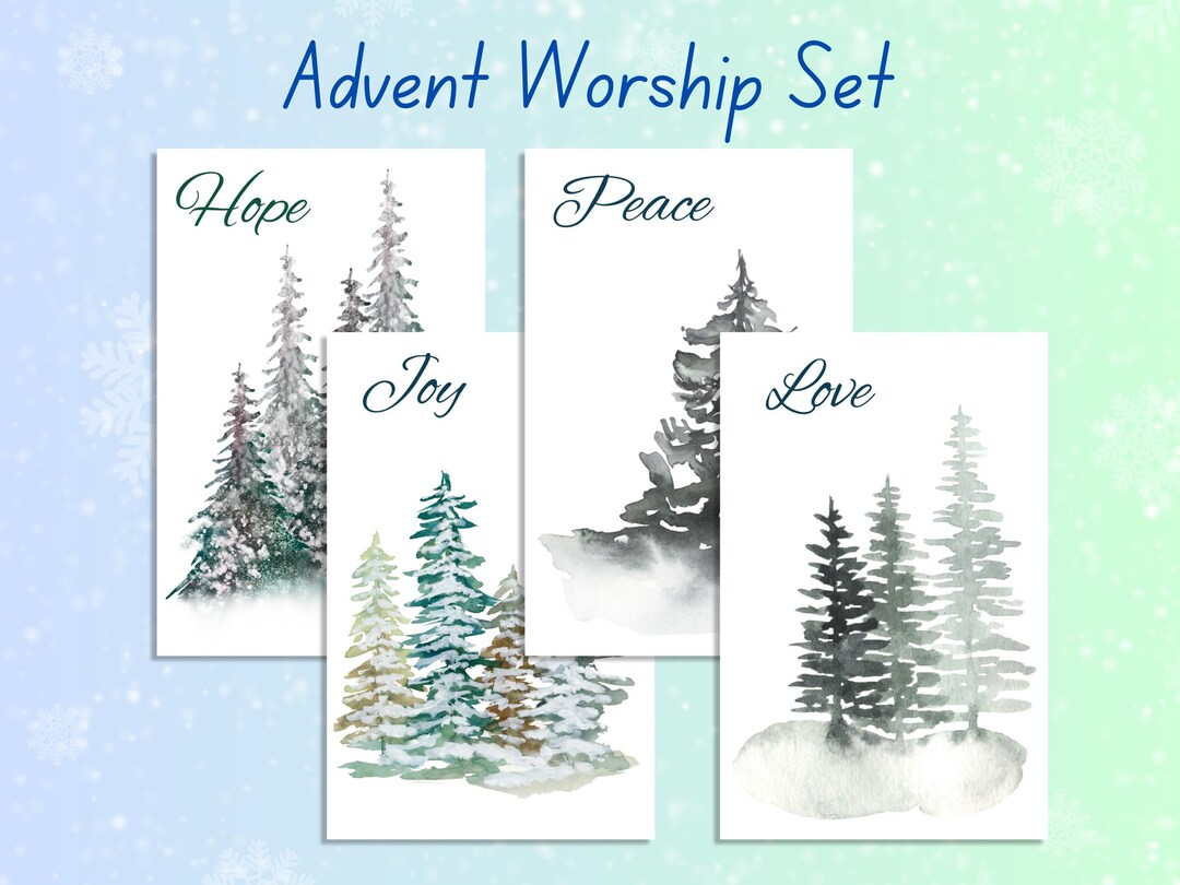 Advent Worship Visuals - Dreamy Trees | Church Bulletin Covers - PDF ...