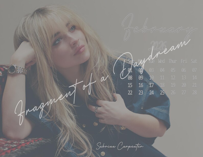 Sabrina Carpenter 2026 Digital Calendar - Etsy France