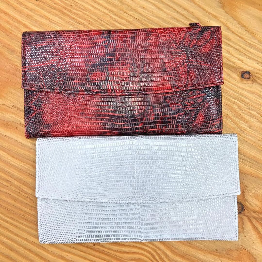 Genuine Lizard Wallet : Red Bifold - Etsy