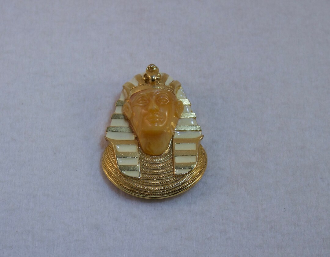 Rare 1990 Kenneth Jay Lane, KJL Egyptian Revival Pharaoh Brooch/pendant ...
