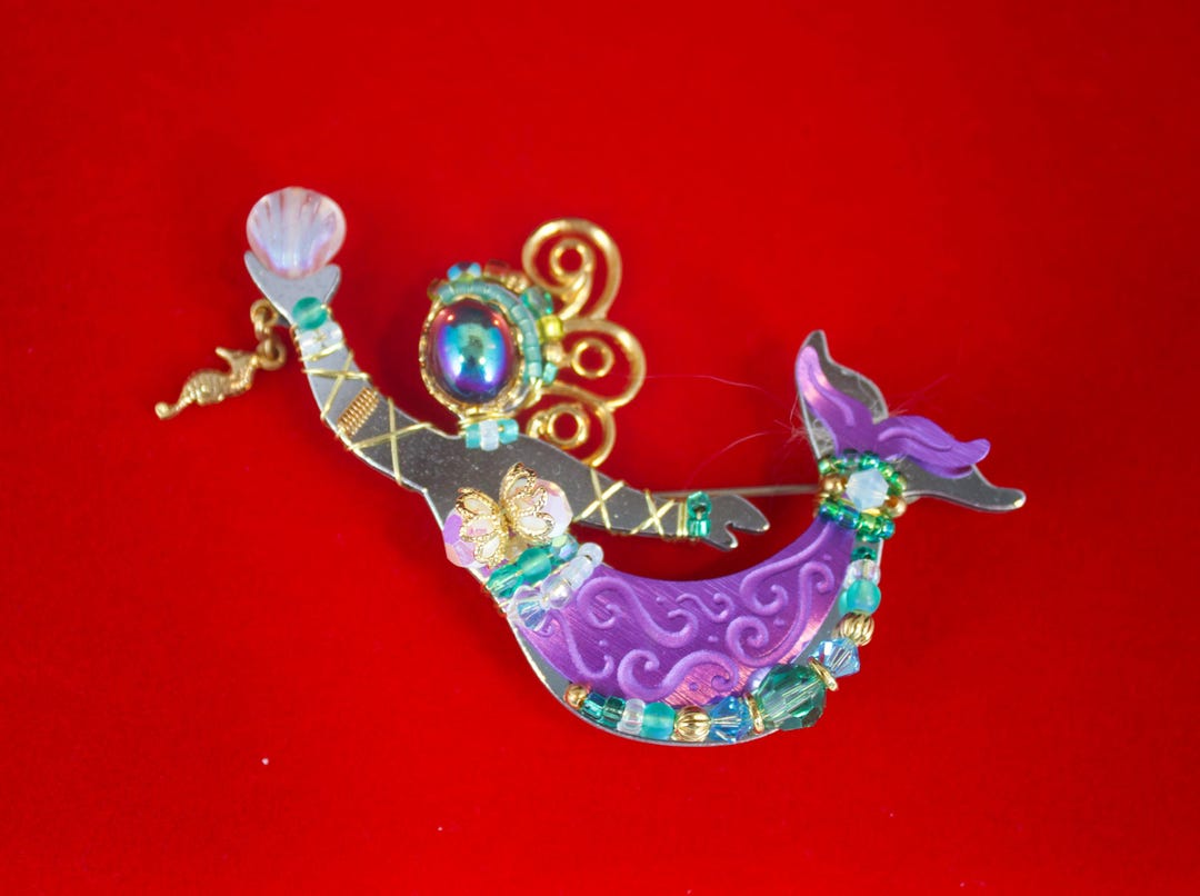 01' Retired U2K Liztech Mermaid Brooch Handcrafted Brooch - Etsy