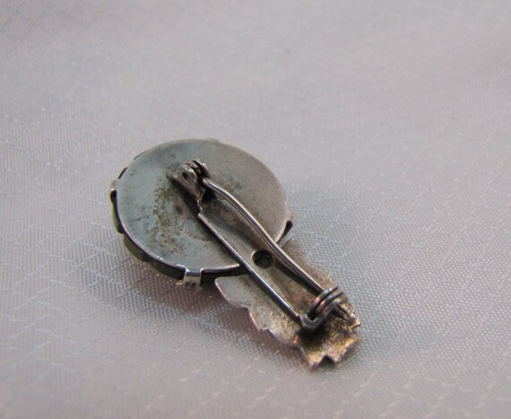 c1940's Carved Green Bakelite Flower Brooch, Silver P… - Gem