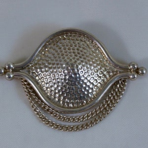 Modernist Peter Brams Brutalist Inspired Hammered Sterling Chatelaine ...