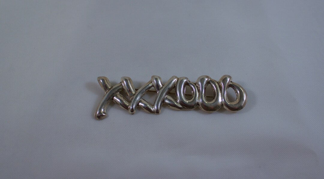 Vintage Sterling Silver Hugs and Kisses Brooch - Mexico - Etsy