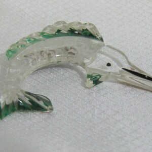 Rare 1950's Hand Carved and Painted Clear Lucite Marlin Fish Pin - Etsy