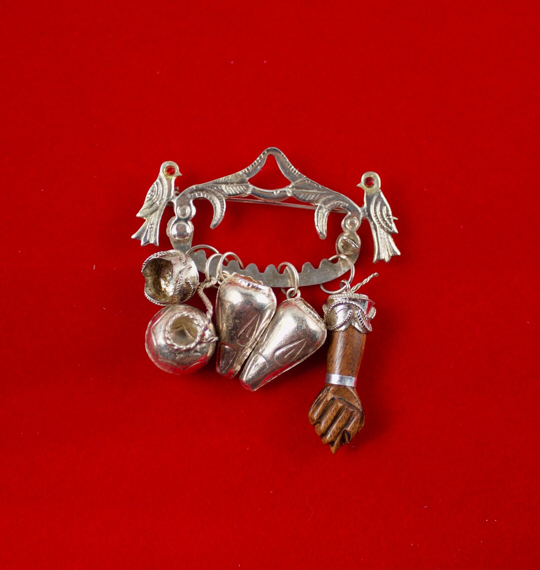 Vintage Brazil Bahia Penca De Balangandans Slave Amulet Charm Brooch - Etsy