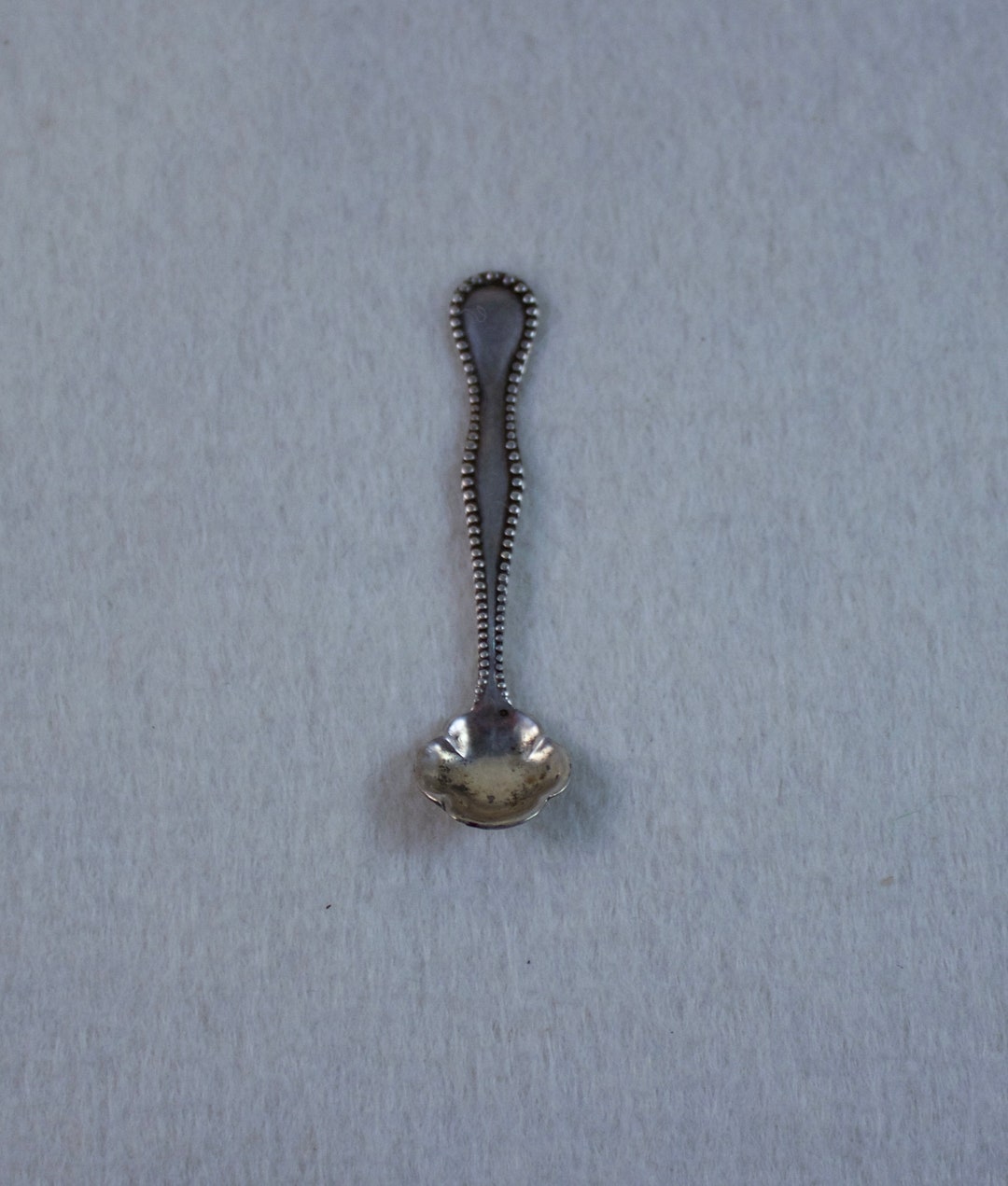 Victorian Sterling Salt Spoon With Shell Bowl and Nail Head Design ...