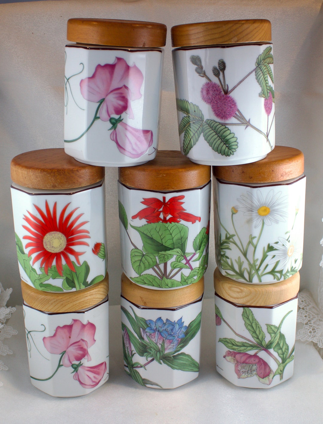 TOKO Botanical Art Collection 4 Inch Canisters - Etsy