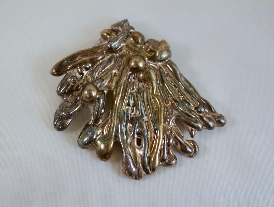 Vintage Bat-ami Art Form Sterling Seaweed Pendant - Etsy