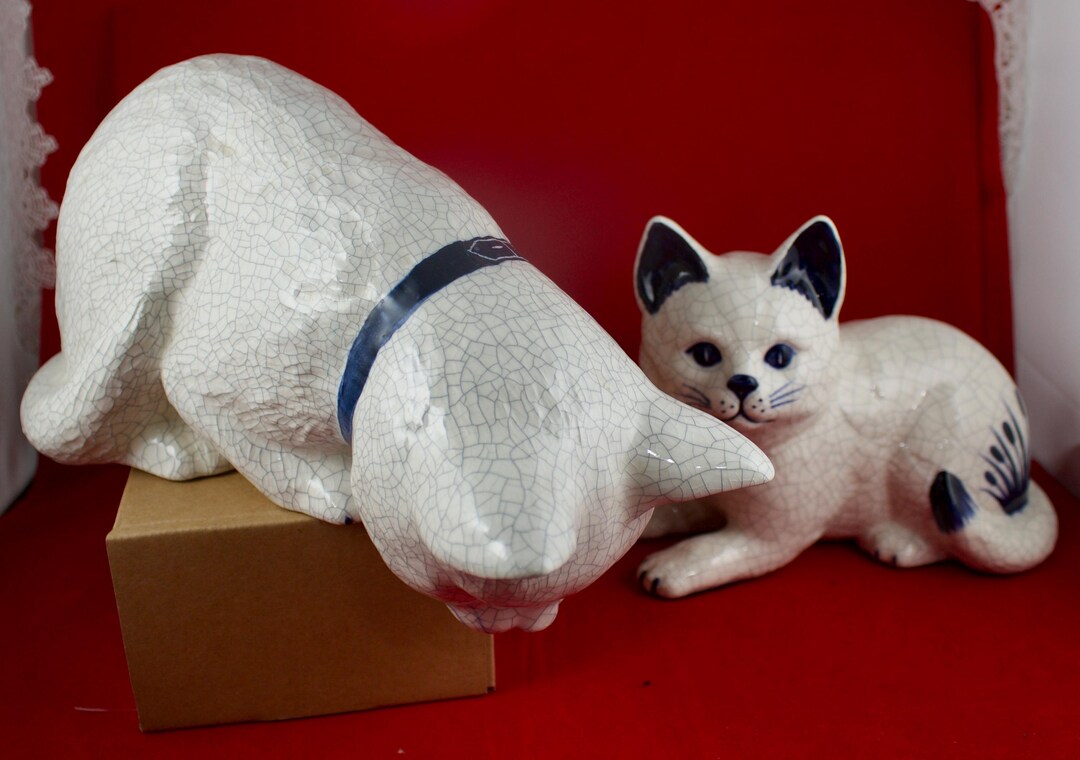 Vintage Dedham Potting Shed Kitten and Shelf Cat Figurines - Etsy