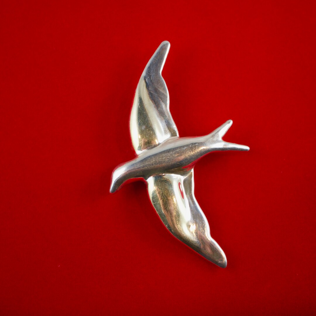 Large Vintage Electroformed Sterling Seagull Brooch, Artist Signed - Etsy