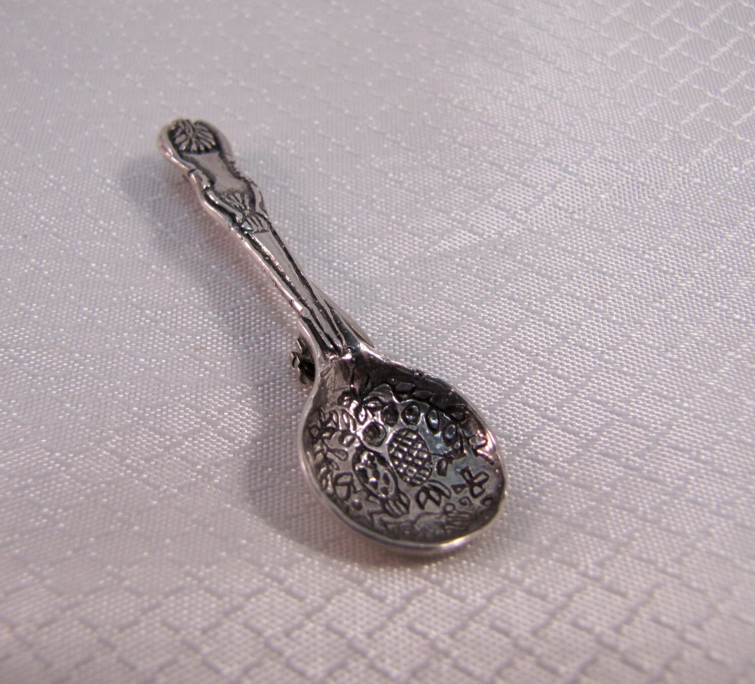 Very Unusual and Rare Miniature Sterling Spoon Brooch - Etsy