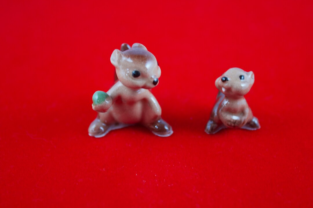 Vintage Bone China Miniature Chipmunks Figurines - Etsy