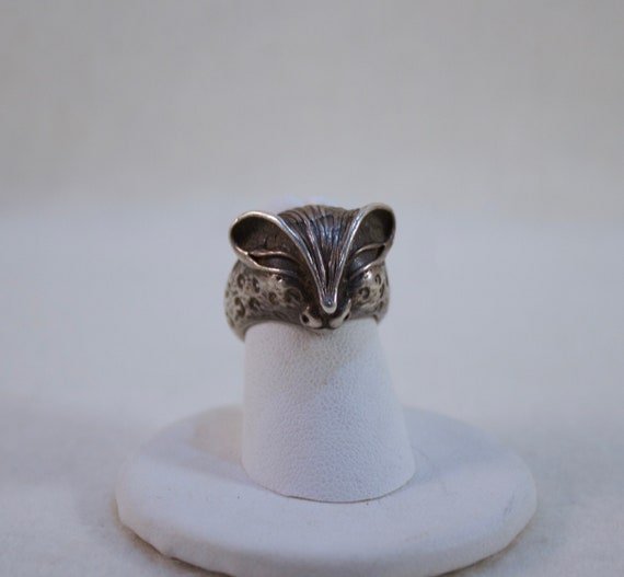 Artisan Handcrafted Sterling Mouse Ring Size 5 - Gem
