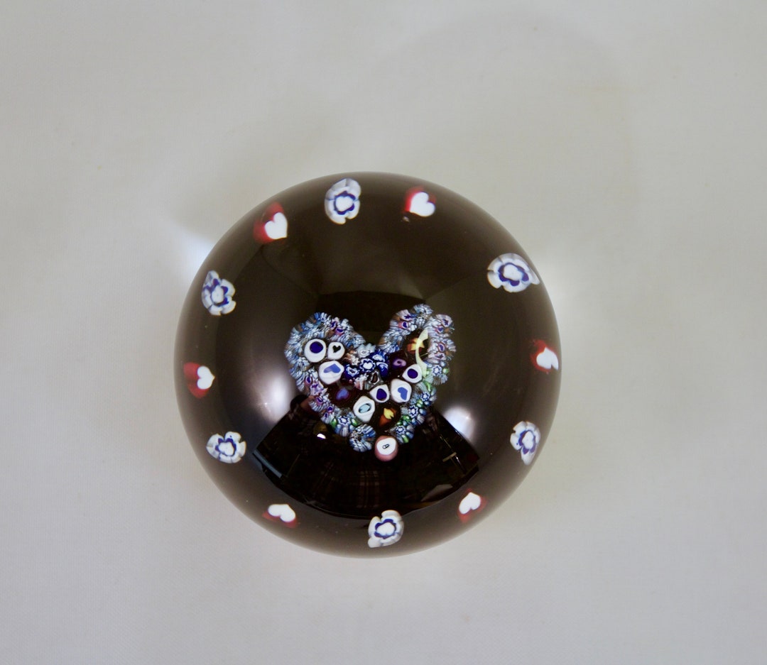Vintage Caithness Scotland "heart" Millefiori Paperweight - Etsy