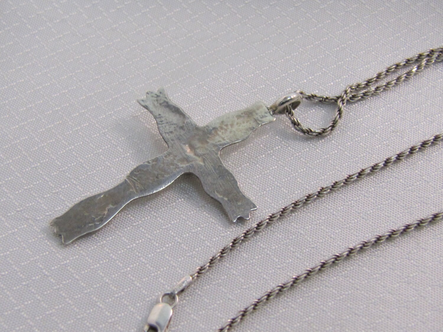 Handcrafted Southwest Sterling Cross With Turquoise With Rope - Etsy