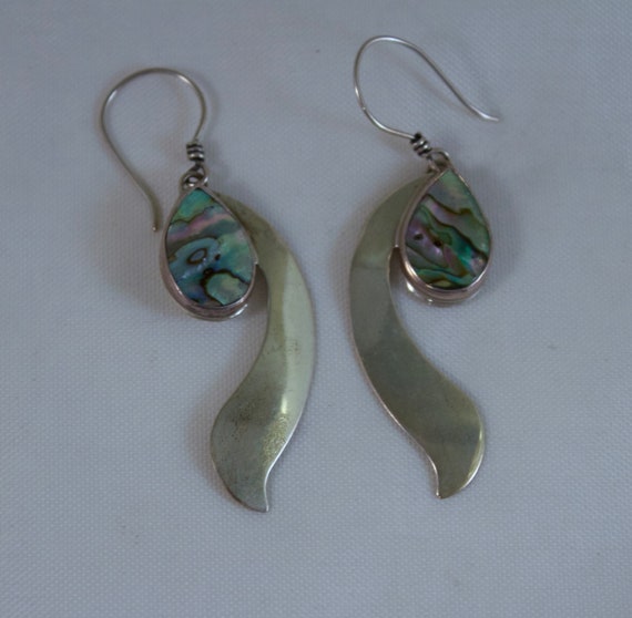 Native American Navajo Signed SJ Sterling and Abalone… - Gem