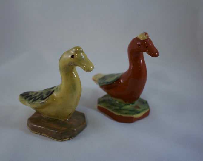 Vintage Jeff White Redware Pottery Duck Figurines, Lebanon, PA Redware ...