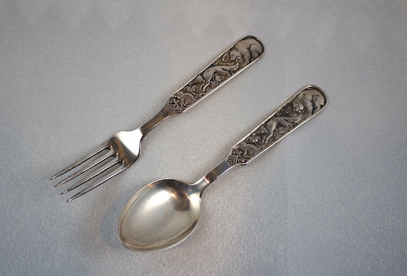 Mid Century David Andersen 830 Sterling Rabbit, Fox, and Mid Century David Andersen 830 Sterling Rabbit, Fox, and