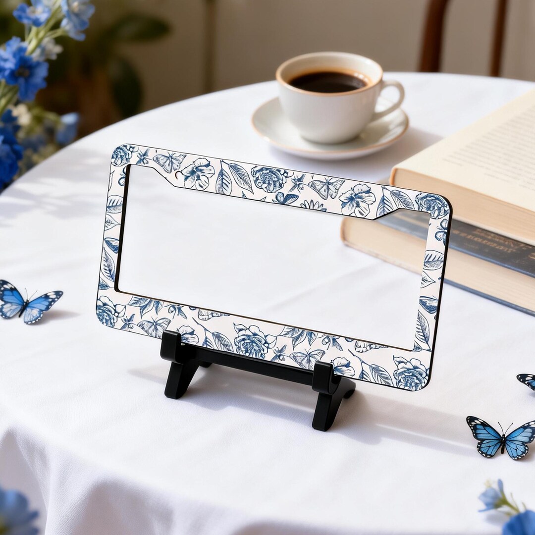 License Plate Frame, Cute Colorful Floral Car Plate Holder, Vibrant ...