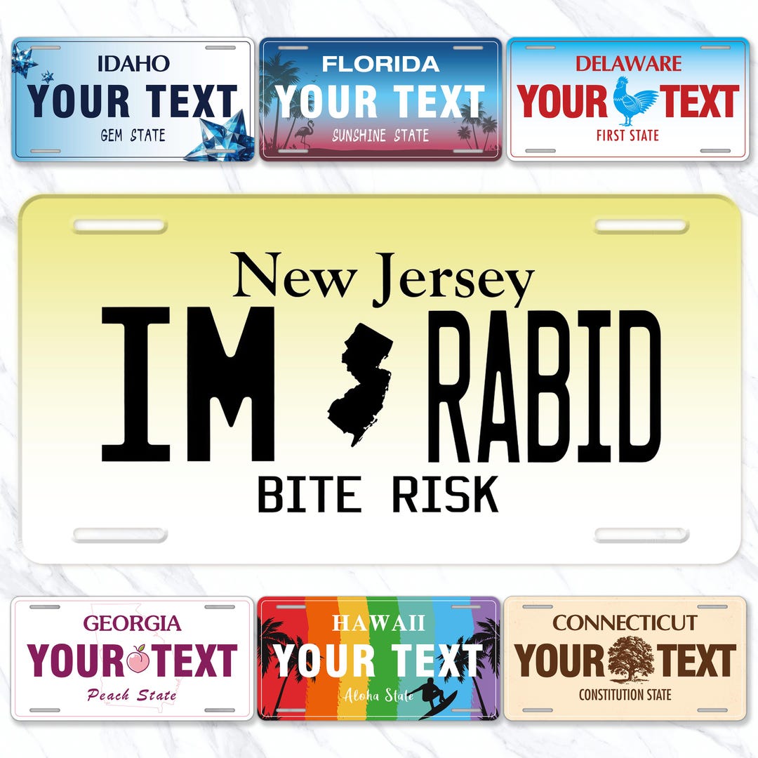 Custom US 50 States License Plate, All States Car Plate, USA Map State ...