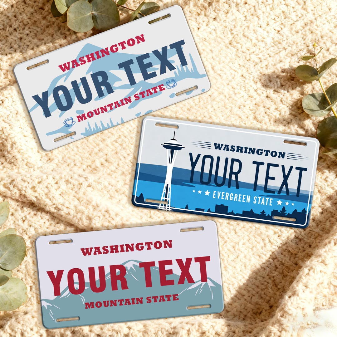 Washington Custom License Plate, Personalized WA Souvenir Plate, Home ...