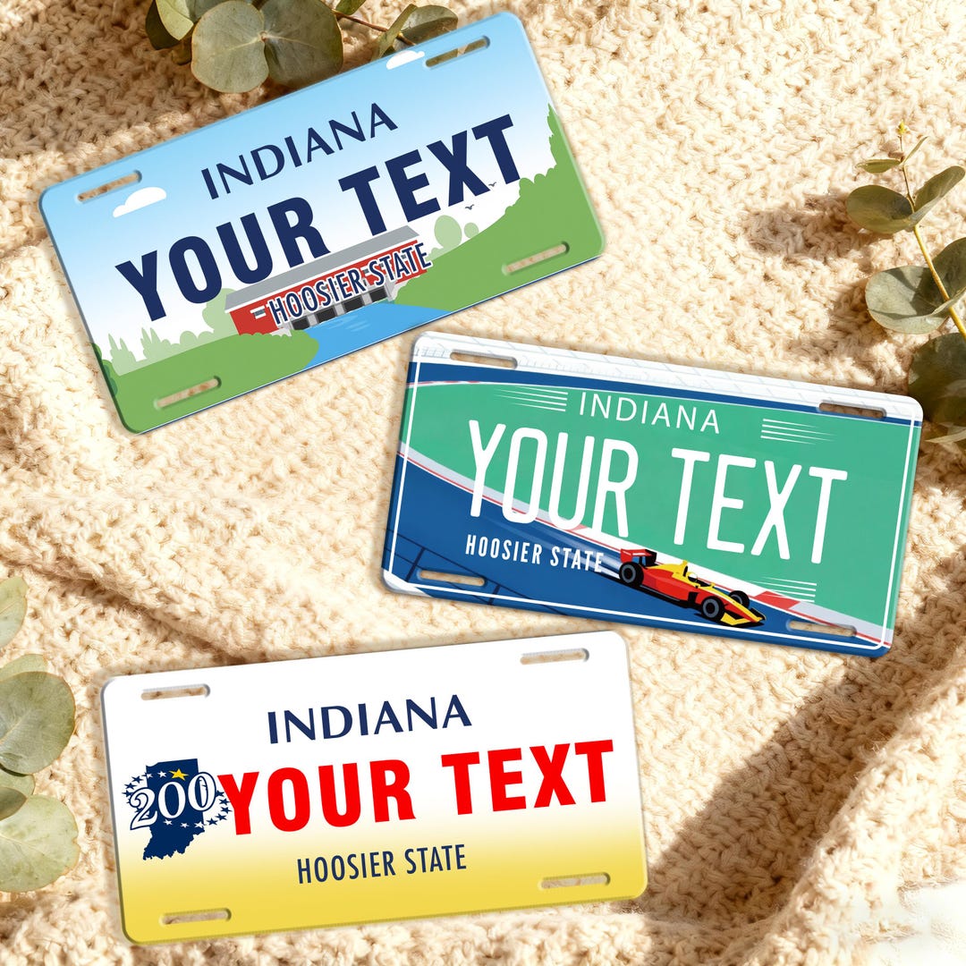 Custom Indiana License Plate, Personalized Indiana State Plate, Custom ...