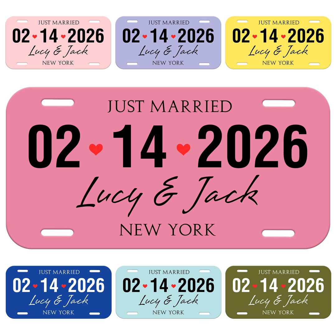 Personalized Date License Plate, Custom Anniversary Plate With Names ...