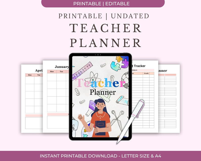 Teacher Planner | Lesson Plan Book & Organizer (editable and Printable ...