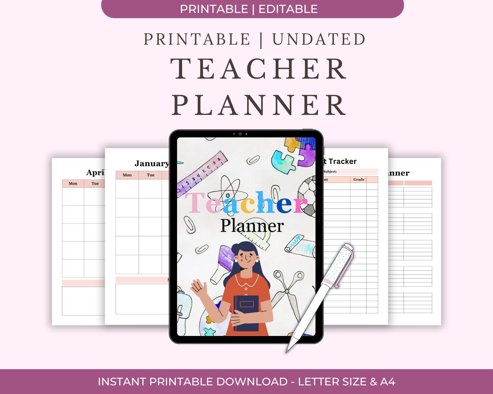 Teacher Planner | Lesson Plan Book & Organizer (editable and Printable ...