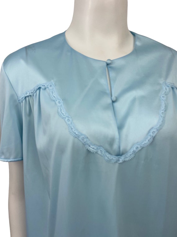 1960s Blue Short Nightgown / Vanity Fair Short Sleeve… - Gem
