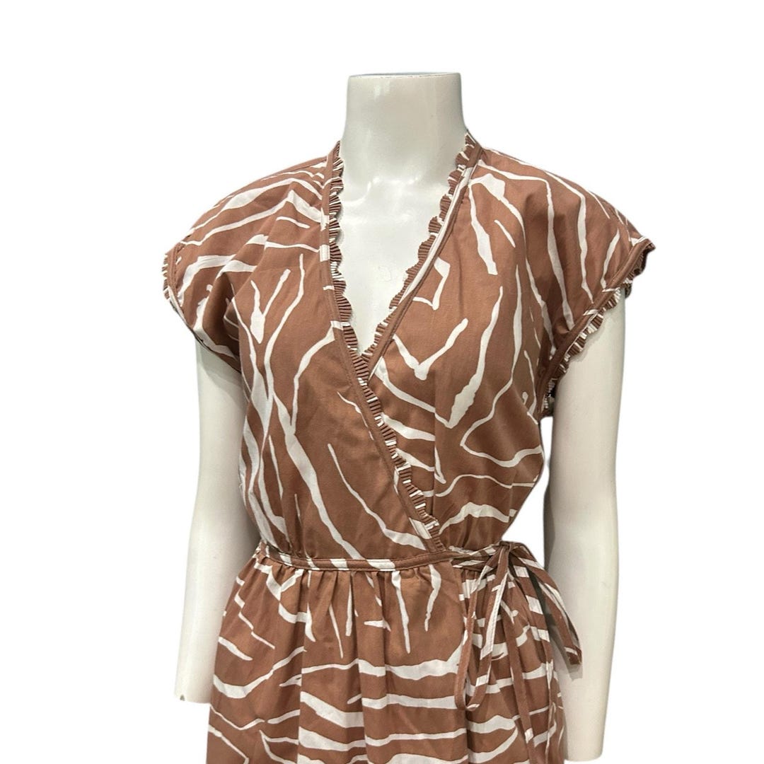 Vintage 1970s Bill Tice Wrap Dress 70s Zebra Print Brown & White / XS ...