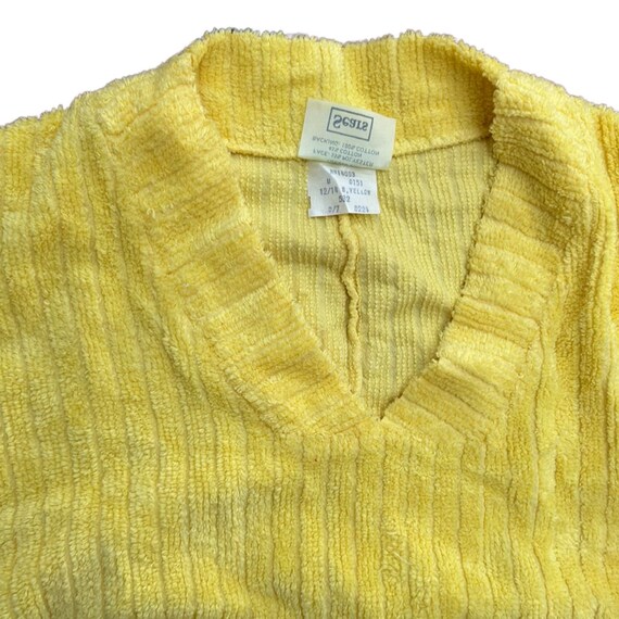 1970s Sunshine Yellow Ribbed Terry Cloth Top Swim Cov… - Gem
