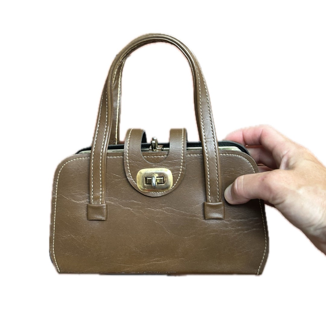 Vintage 1960s Brown Micro Mini Mod Handbag Small Top Handle Purse * - Etsy