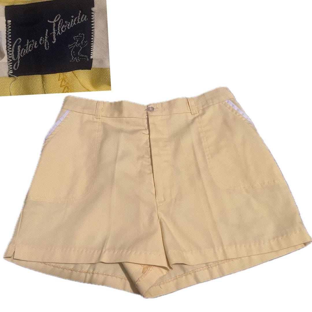 1980s Yellow Stripe Short Shorts Booty Shorts / Women’s Medium * - Etsy