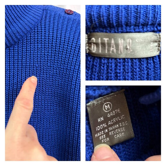 1980s Gitano Preppy Color Block Striped Knit Sweater … - Gem