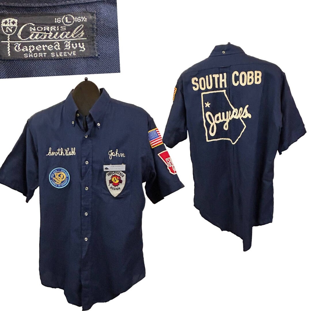 1960s Chain Stitch Georgia Jaycees Patchwork Button up Shirt / - Etsy