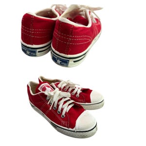 Vintage Red Converse Star Sneakers Athletic Shoes Made in USA / Size 1 ...