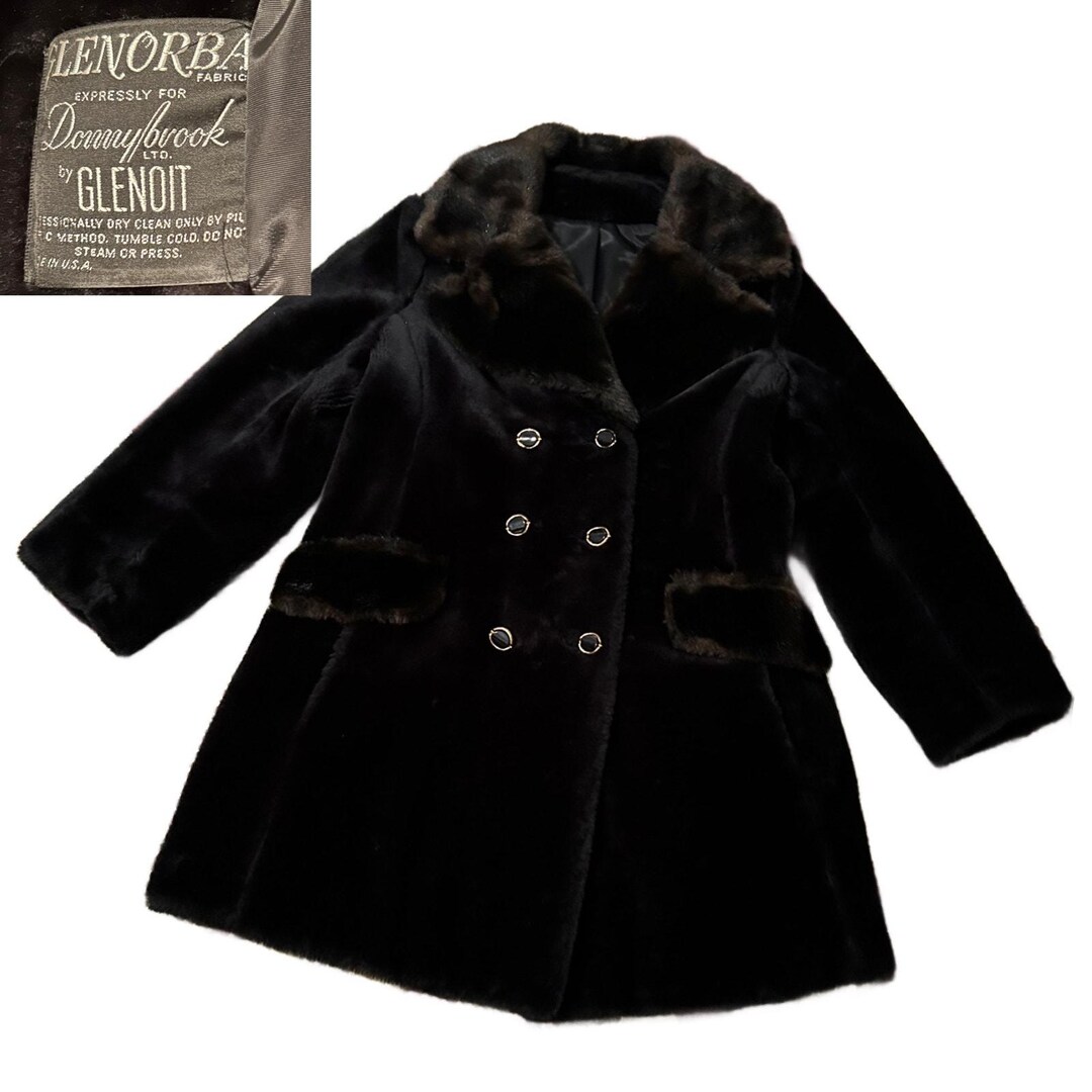 Vintage 1970s Black & Brown Two Tone Faux Fur Coat Jacket / Medium - Etsy